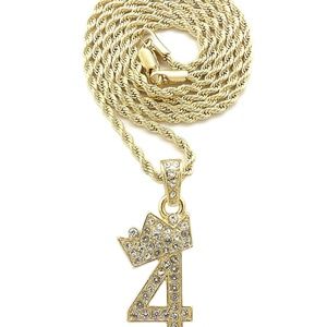 Accessories | Iced Out Number Crown Pendant 9 24 Rope Chain | Poshmark